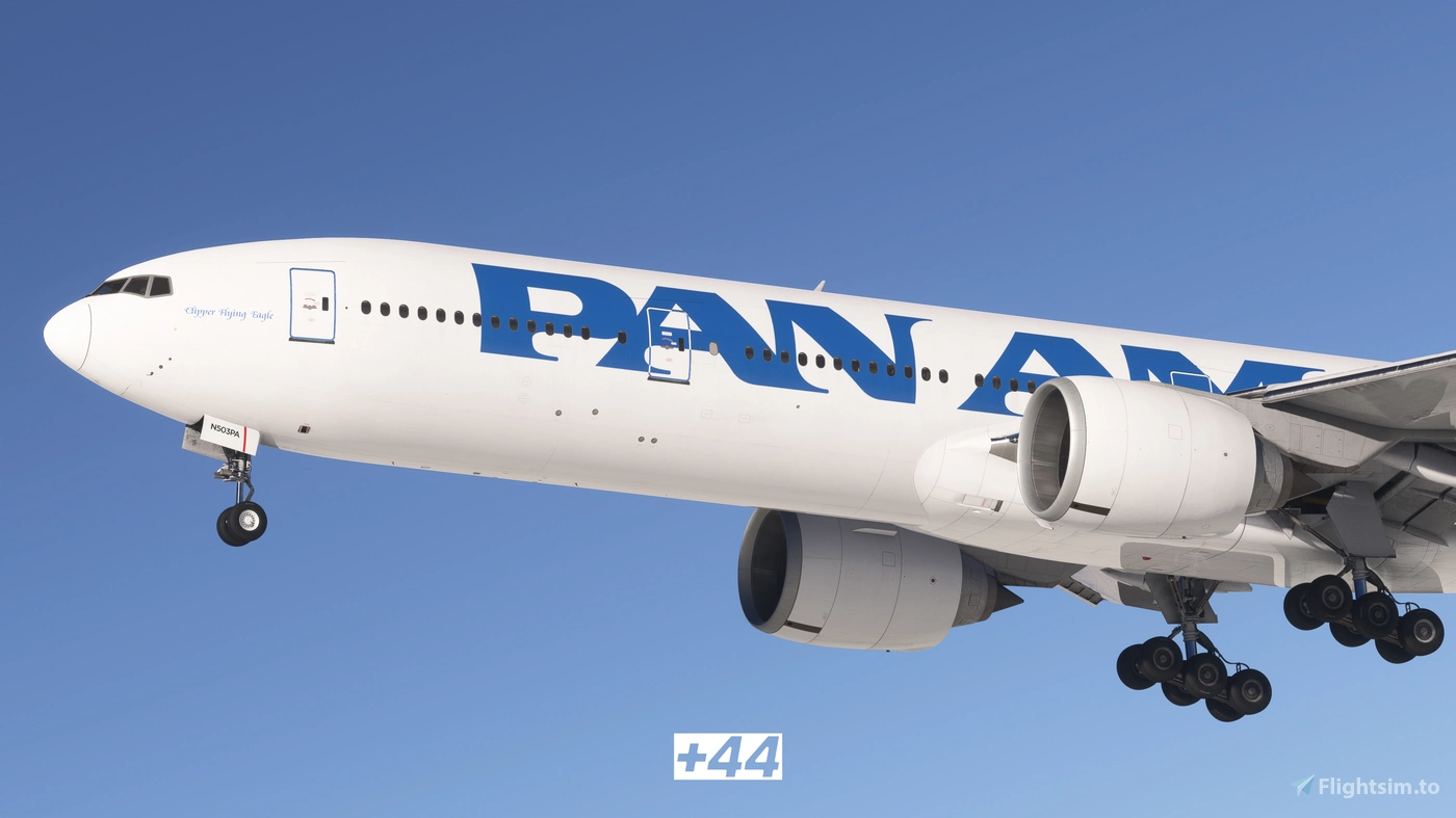 Pan Am (N503PA) PMDG 777-300ER - 8K for Microsoft Flight Simulator | MSFS
