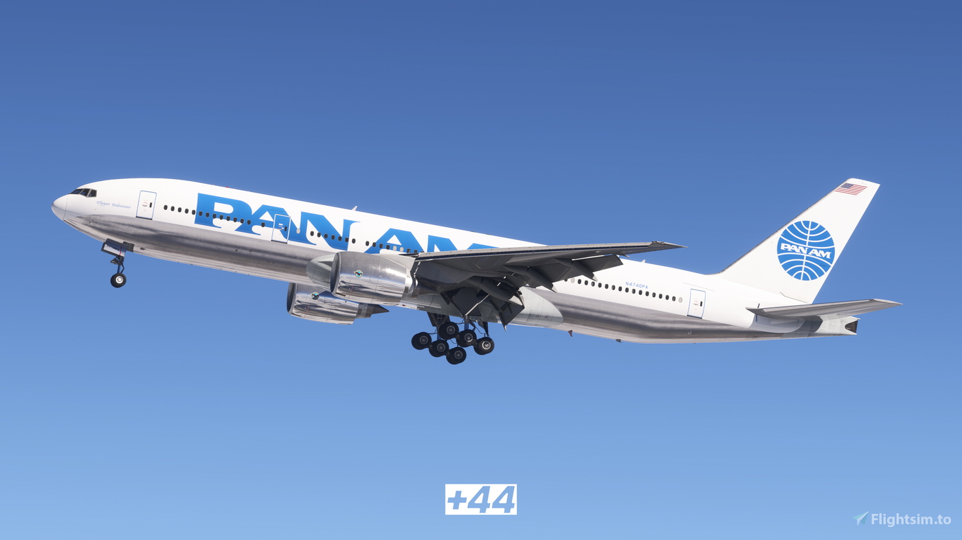 Pan Am [Pack] PMDG 777-200ER - 8K para Microsoft Flight Simulator | MSFS