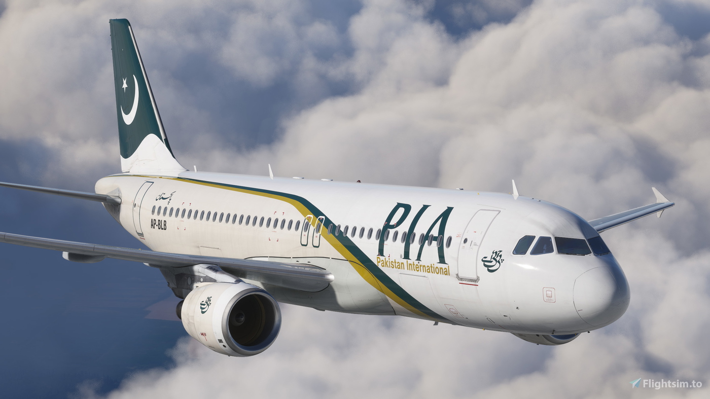PIA [AP-BLB] w/Cabin Fenixsim A320 [8K+4K] V2 pour Microsoft Flight ...