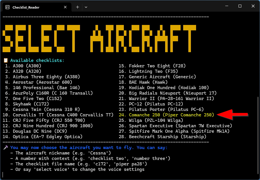 Piper Comanche 250 – Checklist Bundle for Checklist Reader für ...