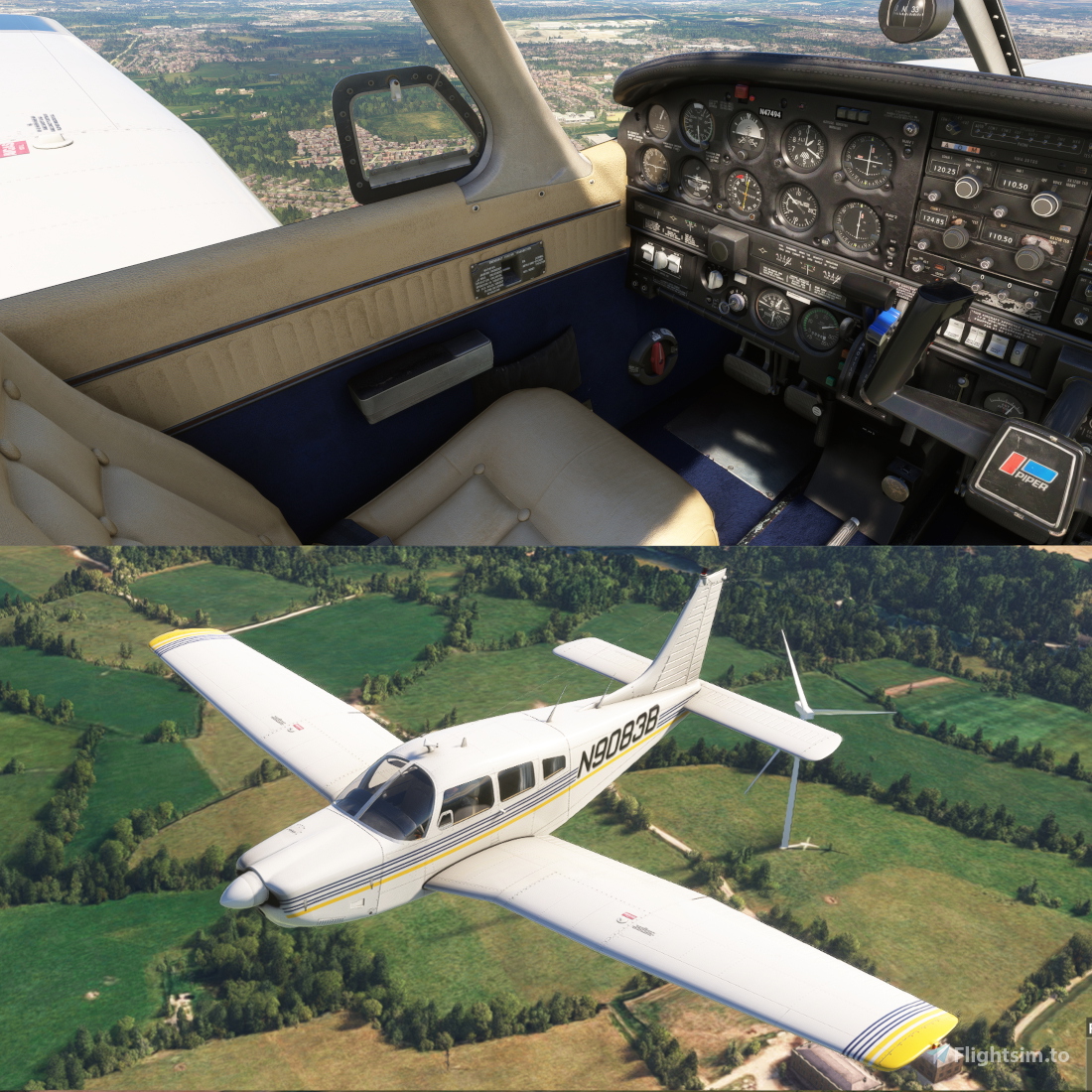 Piper PA28 Arrow III N9083B para Microsoft Flight Simulator | MSFS