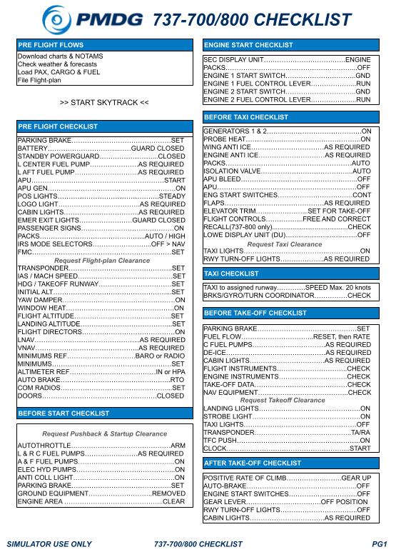PMDG 737-700/800 Checklist | MSFS 2020/2024 | 4K Checklist for ...