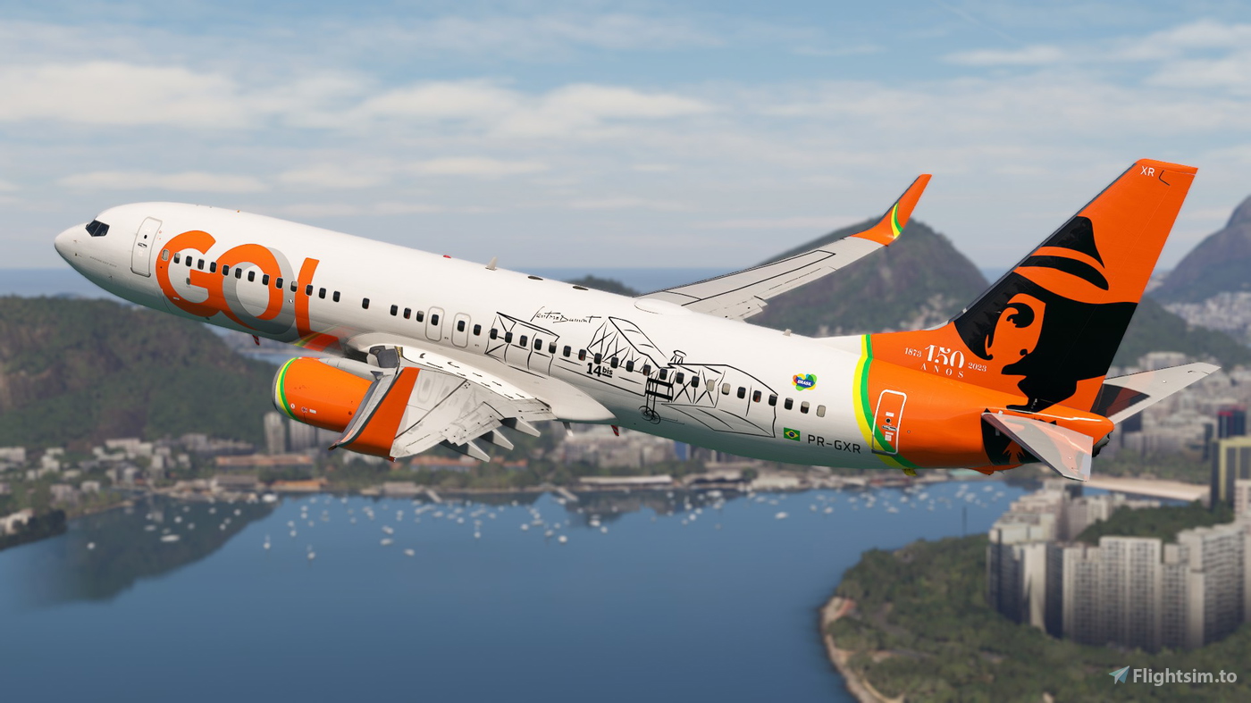 PMDG 737-800 - GOL Linhas Aereas PR-GXR - "Santos Dumont" (w/ cabin) for Microsoft Flight ...