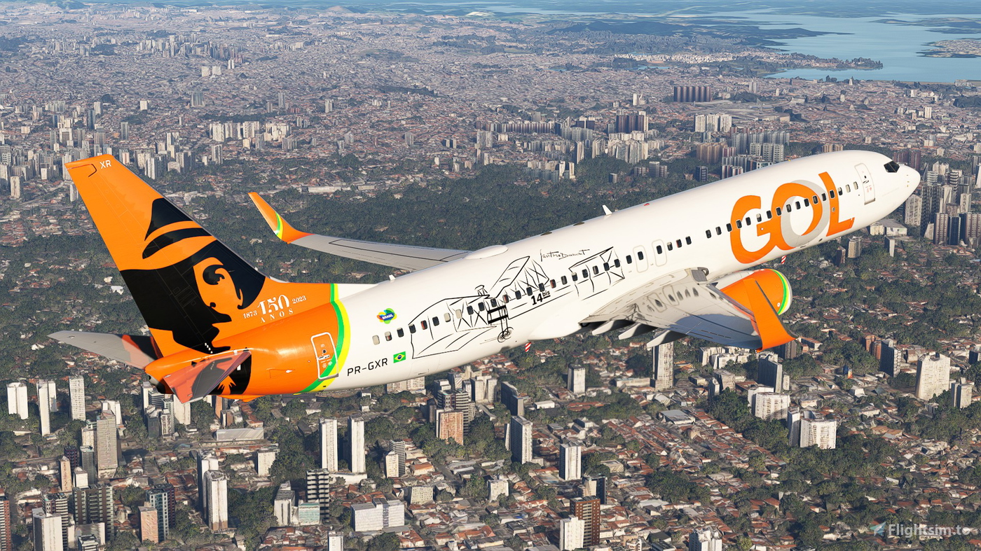 PMDG 737-800 - GOL Linhas Aereas PR-GXR - "Santos Dumont" (w/ cabin) for Microsoft Flight ...