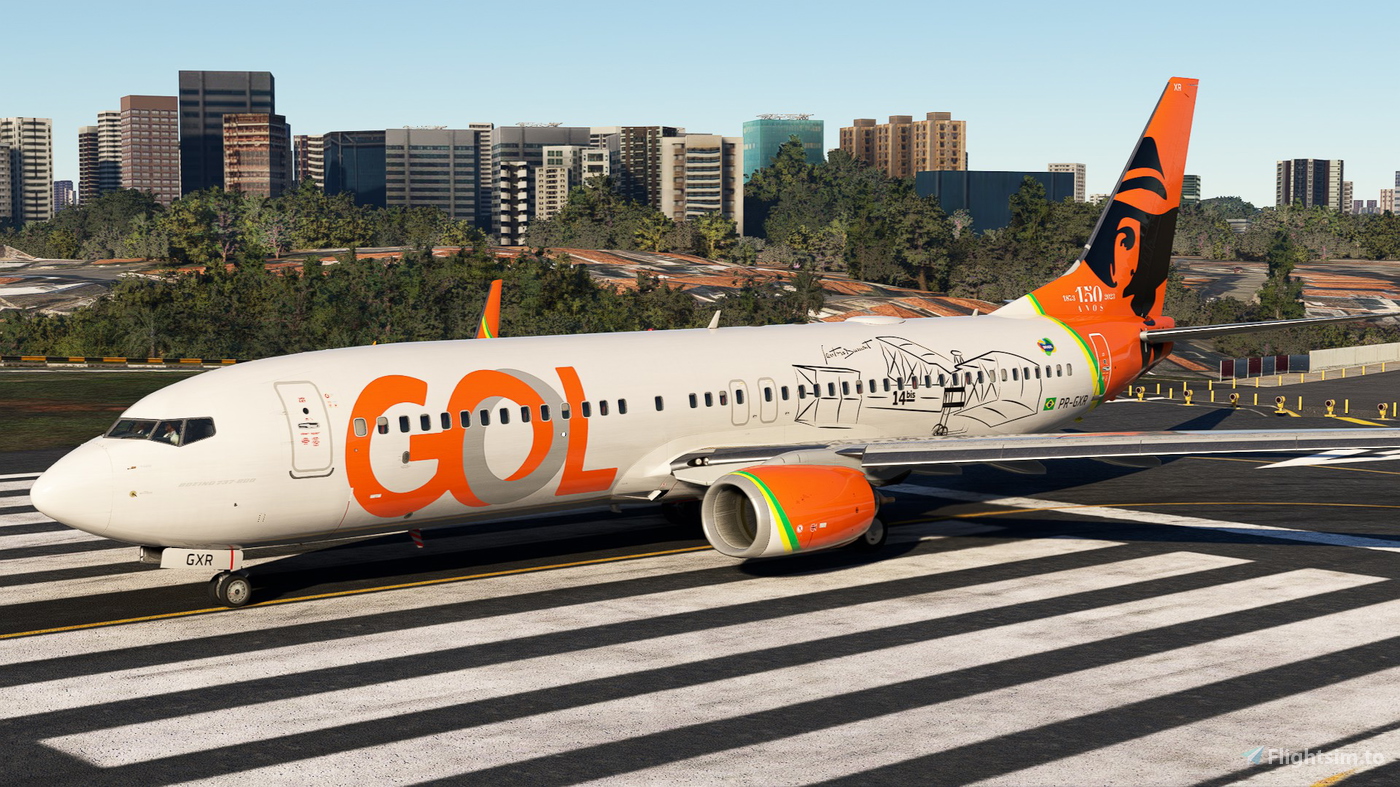 PMDG 737-800 - GOL Linhas Aereas PR-GXR - "Santos Dumont" (w/ cabin) for Microsoft Flight ...