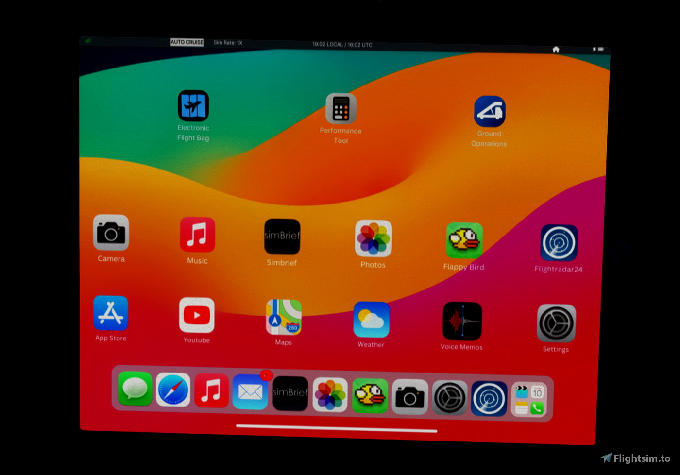 PMDG 737-800 IOS Flight Tablet Wallpaper Pack for MFS 2020 对于 Microsoft ...