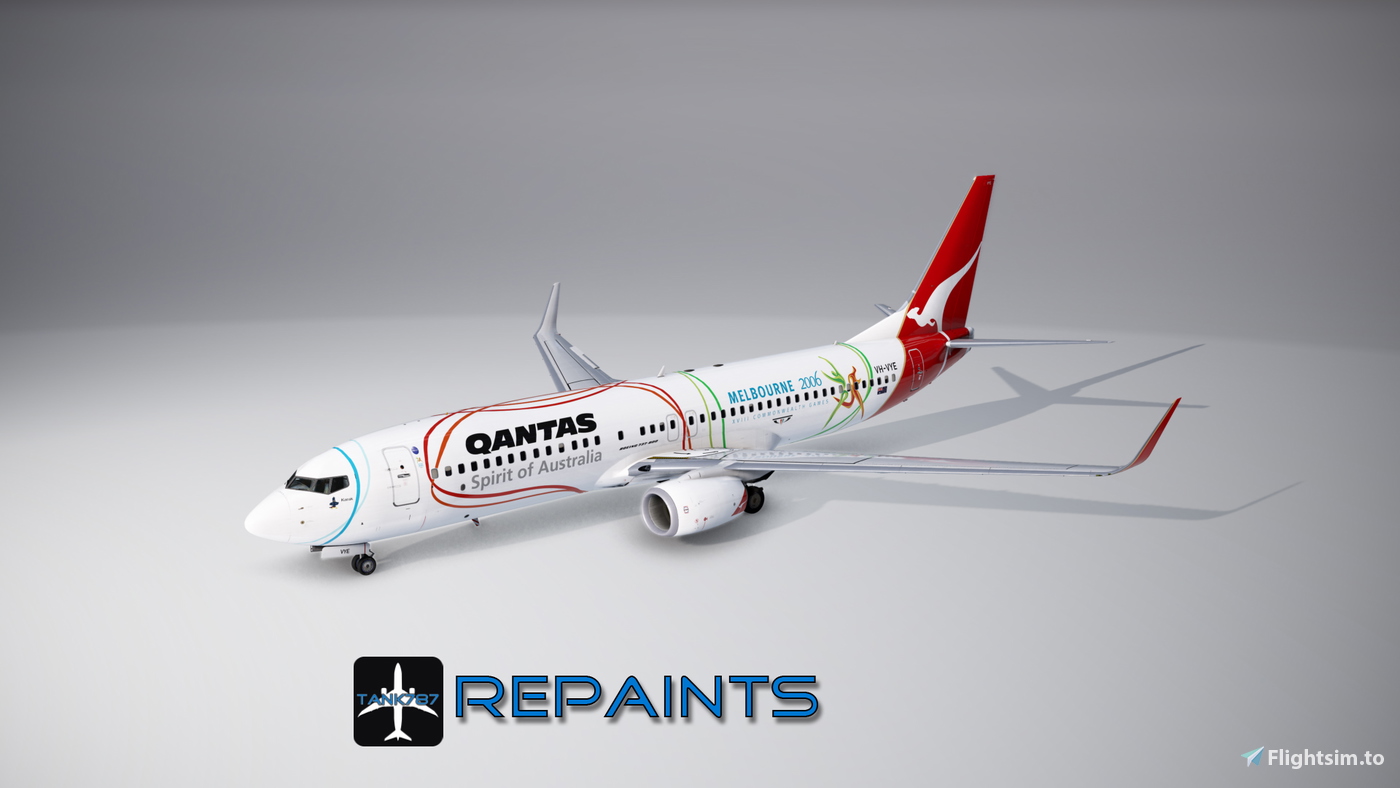 PMDG 737-800 Qantas - VH-VYE Melbourne 2006 Commonwealth Games för ...