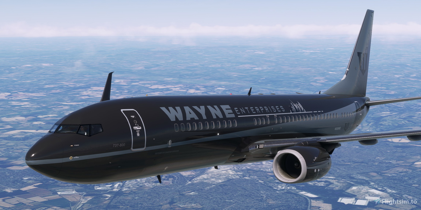 PMDG 737-800BBJ2 - WAYNE Enterprises Livery. 4K (BATMAN, Fictional) のために Microsoft Flight ...