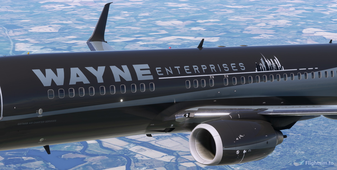 PMDG 737-800BBJ2 - WAYNE Enterprises Livery. 4K (BATMAN, Fictional) 对于 Microsoft Flight ...