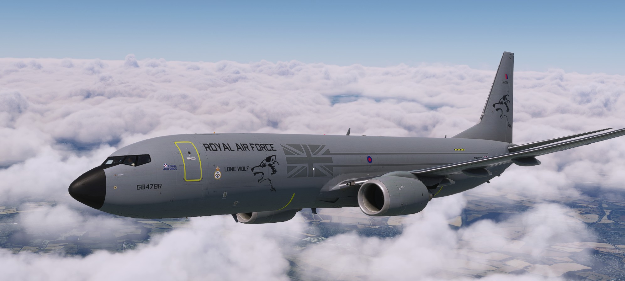 PMDG 737-800BDSF - Royal Air Force - Lone Wolf Livery. 4K (RAF ...