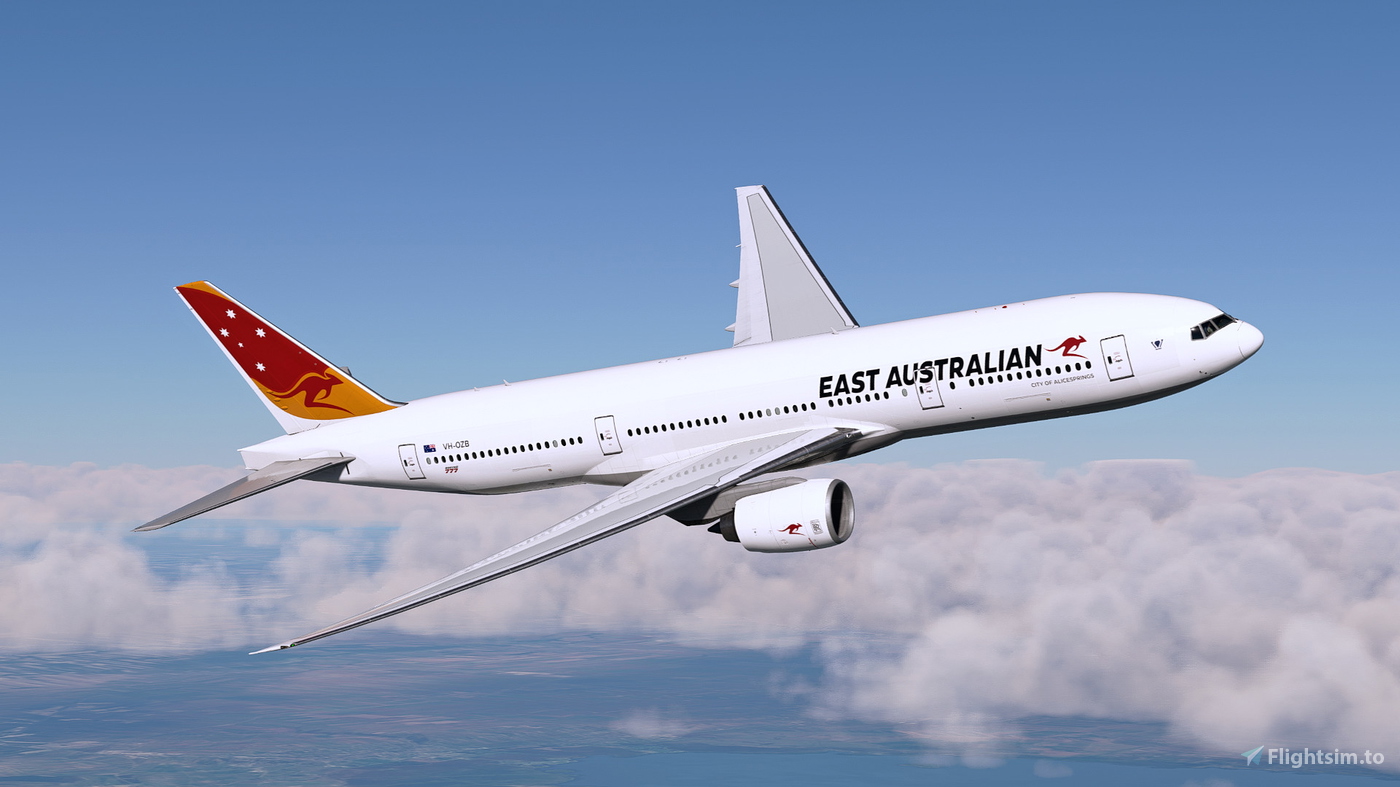PMDG 777-200ER EAST AUSTRALIAN VH-OZB Livery for Microsoft Flight ...