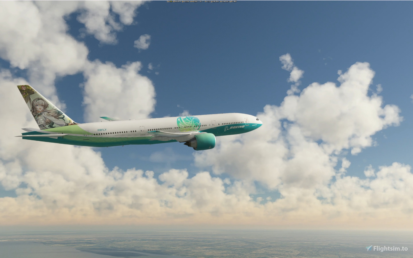 PMDG 777-200ER(GE) Firefly Painting for Microsoft Flight Simulator | MSFS