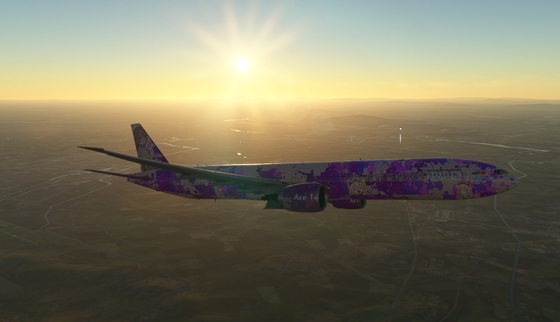 PMDG 777-300ER Ace Taffy 永雏塔菲 永雛タフィー JP-717C 8K livery para Microsoft Flight Simulator | MSFS