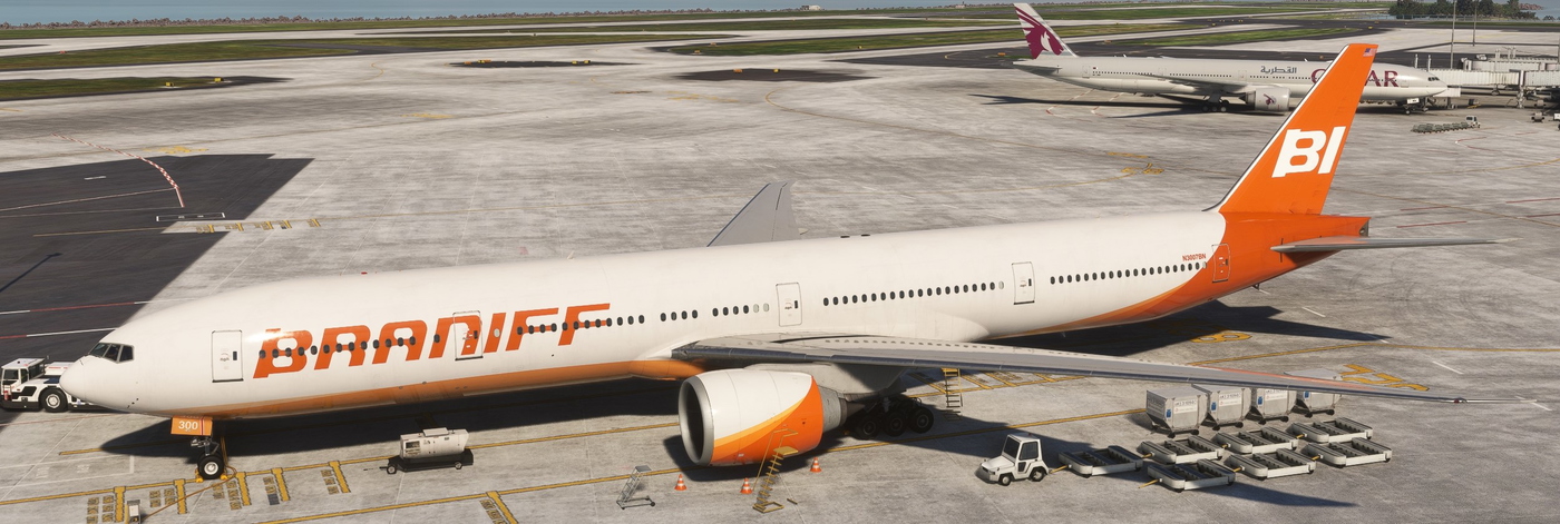 PMDG 777-300ER Braniff livery pack for Microsoft Flight Simulator | MSFS