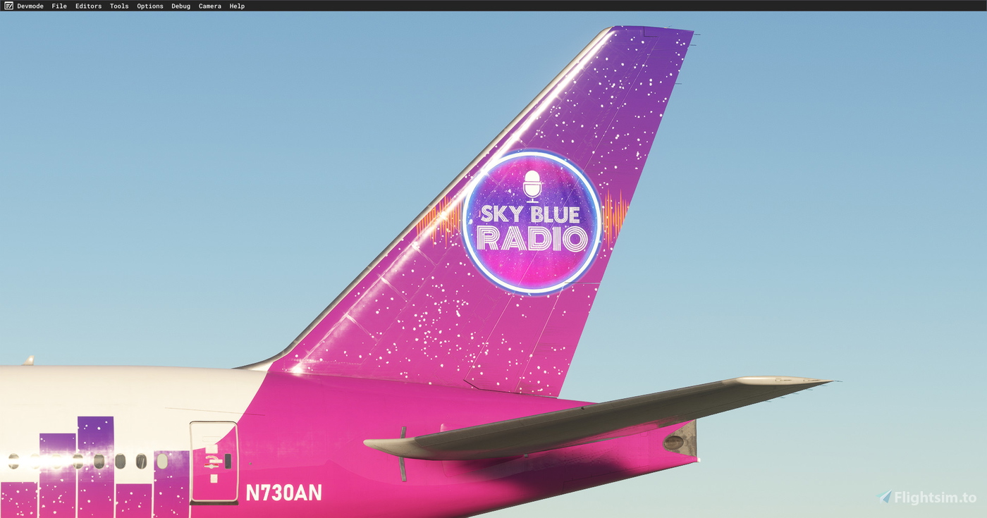 PMDG 777-300ER Sky Blue Radio Livery for Microsoft Flight Simulator | MSFS