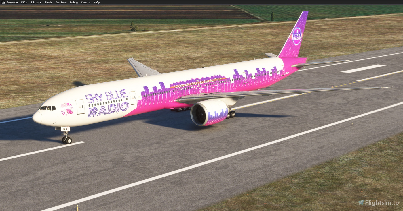 PMDG 777-300ER Sky Blue Radio Livery for Microsoft Flight Simulator | MSFS