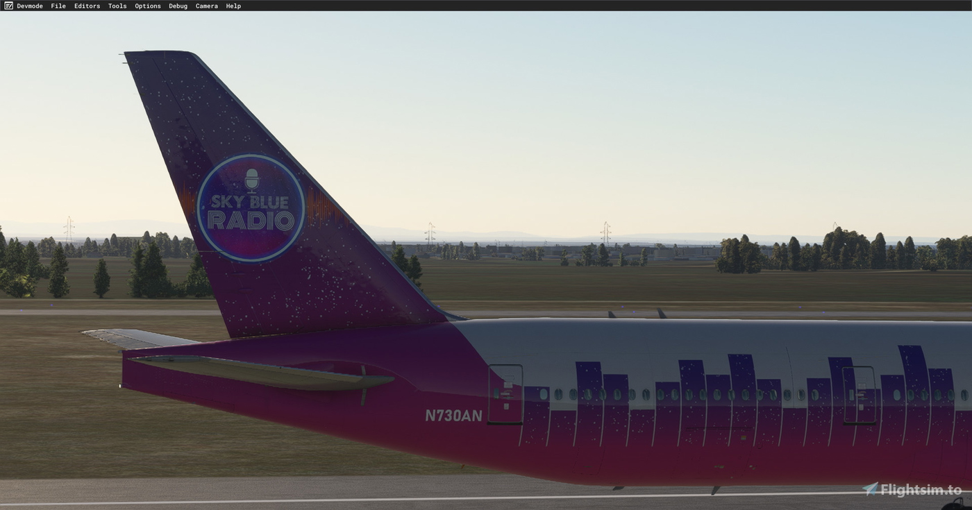 PMDG 777-300ER Sky Blue Radio Livery for Microsoft Flight Simulator | MSFS