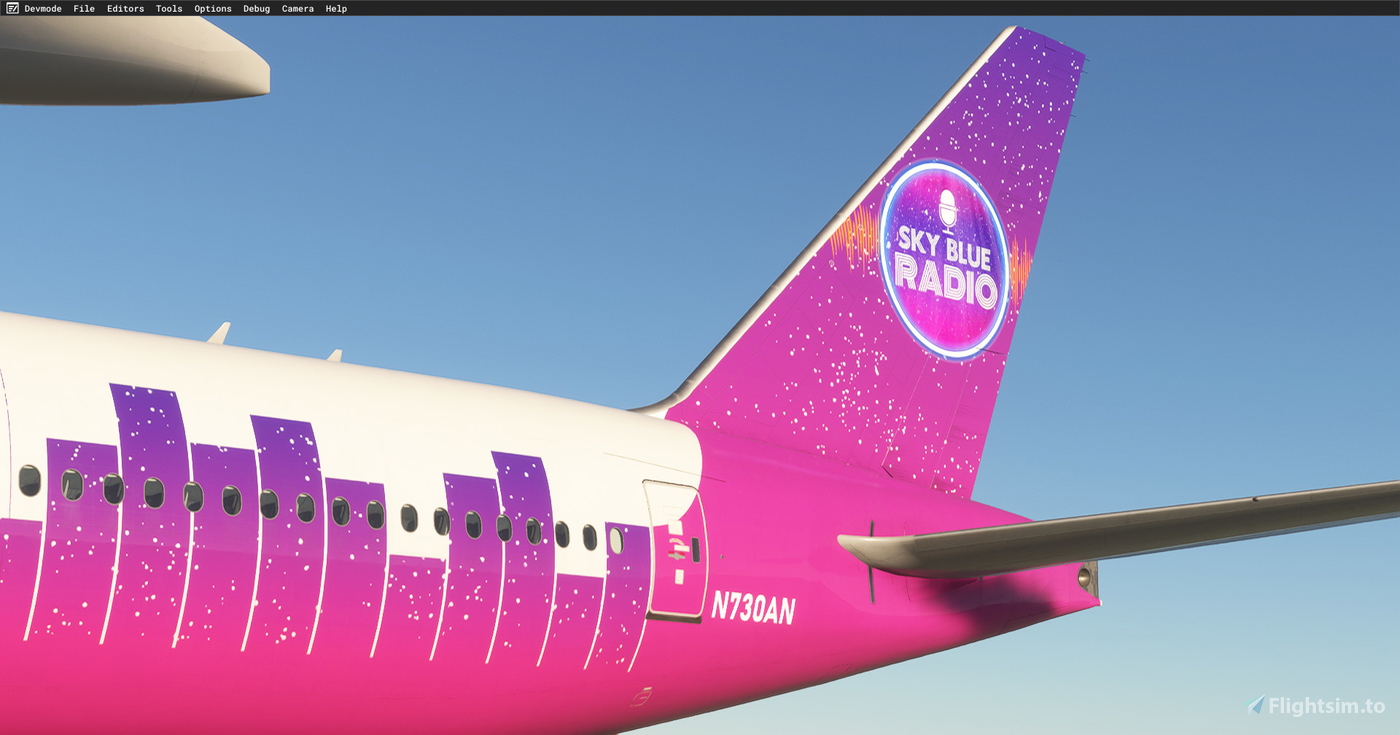 PMDG 777-300ER Sky Blue Radio Livery for Microsoft Flight Simulator | MSFS