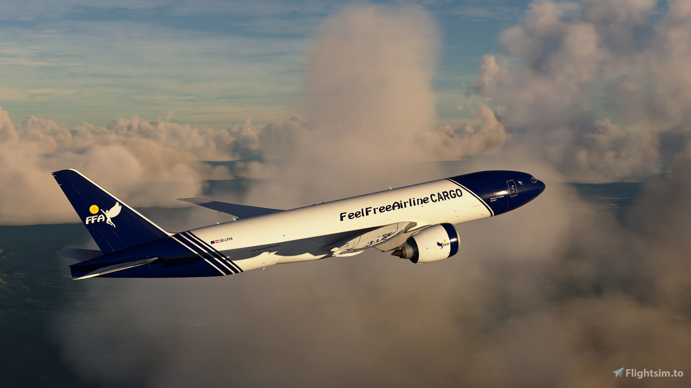 PMDG 77F FeelFreeAirline Cargo Livery for Microsoft Flight Simulator | MSFS