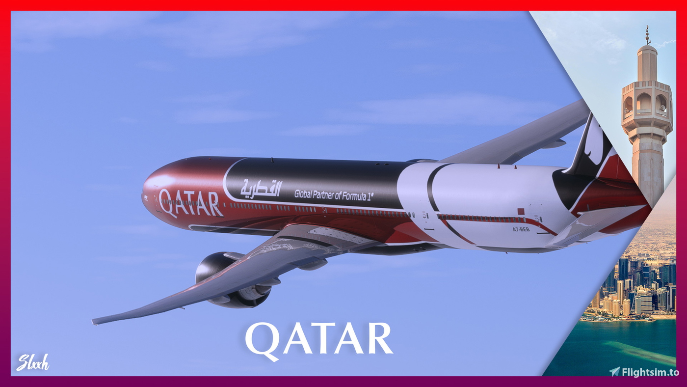PMDG 77W | Qatar New Formula 1 A7-BEB [8K] dla Microsoft Flight ...