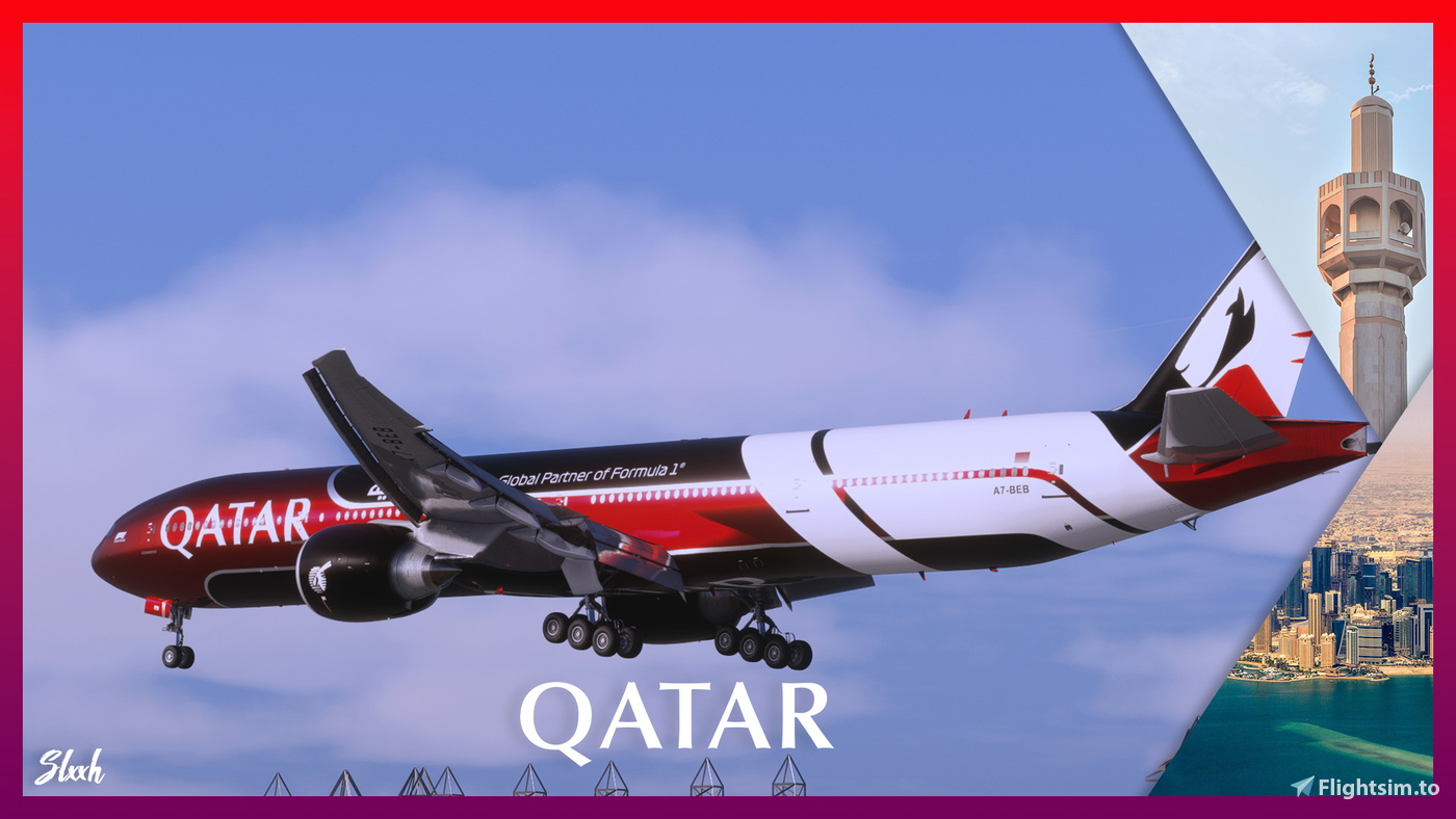 PMDG 77W | Qatar New Formula 1 A7-BEB [8K] dla Microsoft Flight ...
