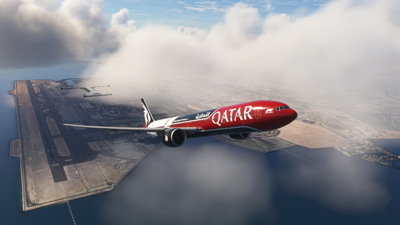 PMDG B777-300ER | Qatar Airways A7-BEB (Formula 1) | Requested för ...