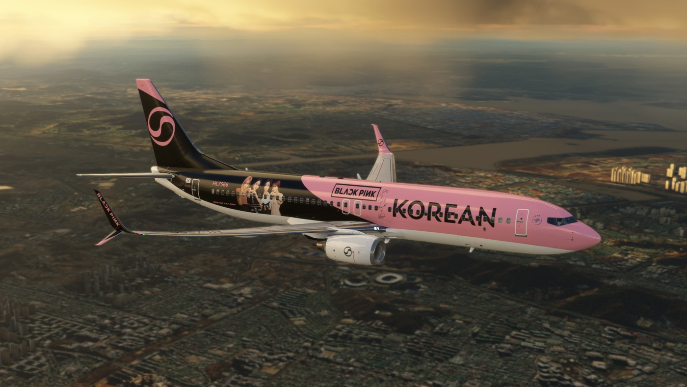 PMDG Boeing 737-800ssw Korean Air BLACK PINK (Fictional) for Microsoft ...