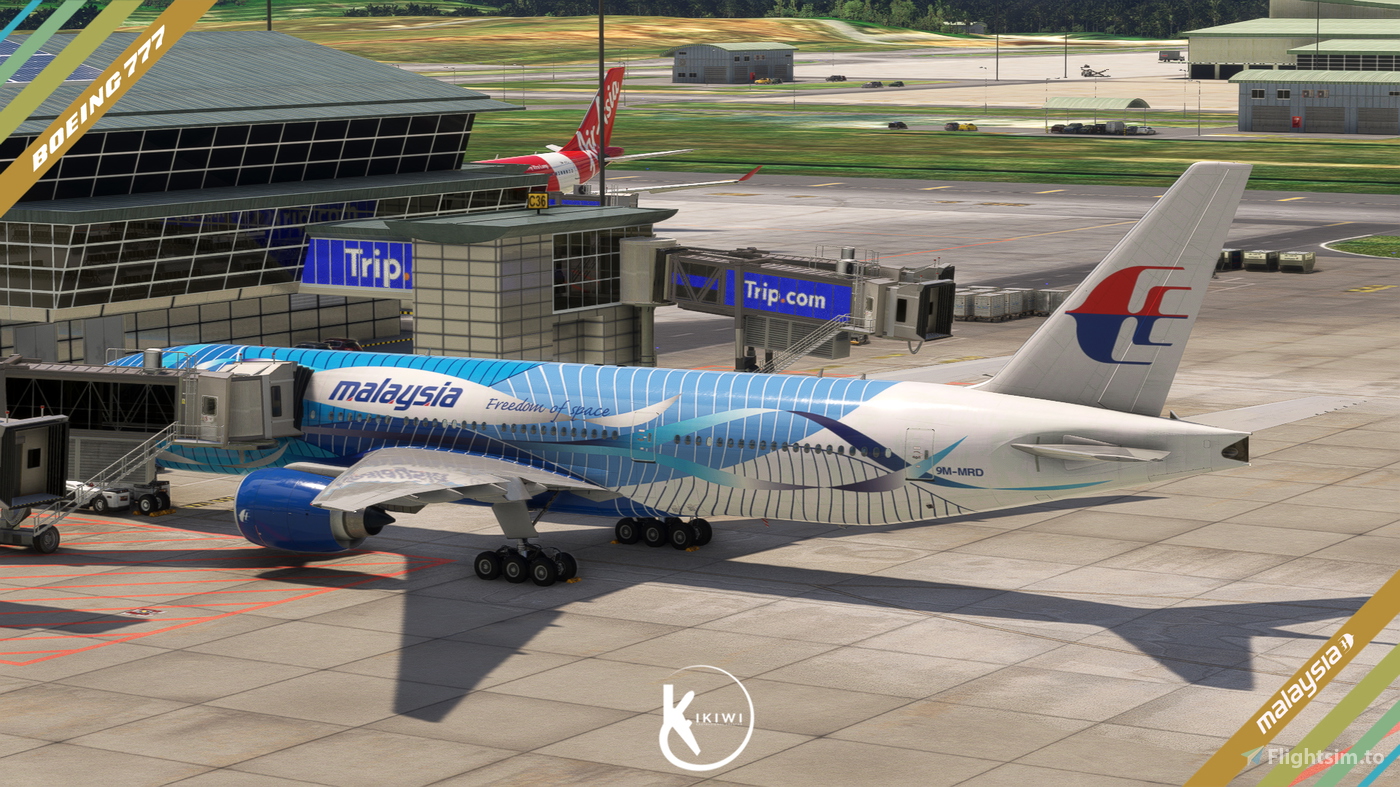 PMDG Boeing 777-200ER Malaysia Airlines Heliconia Livery 9M-MRD 8K pour Microsoft Flight ...