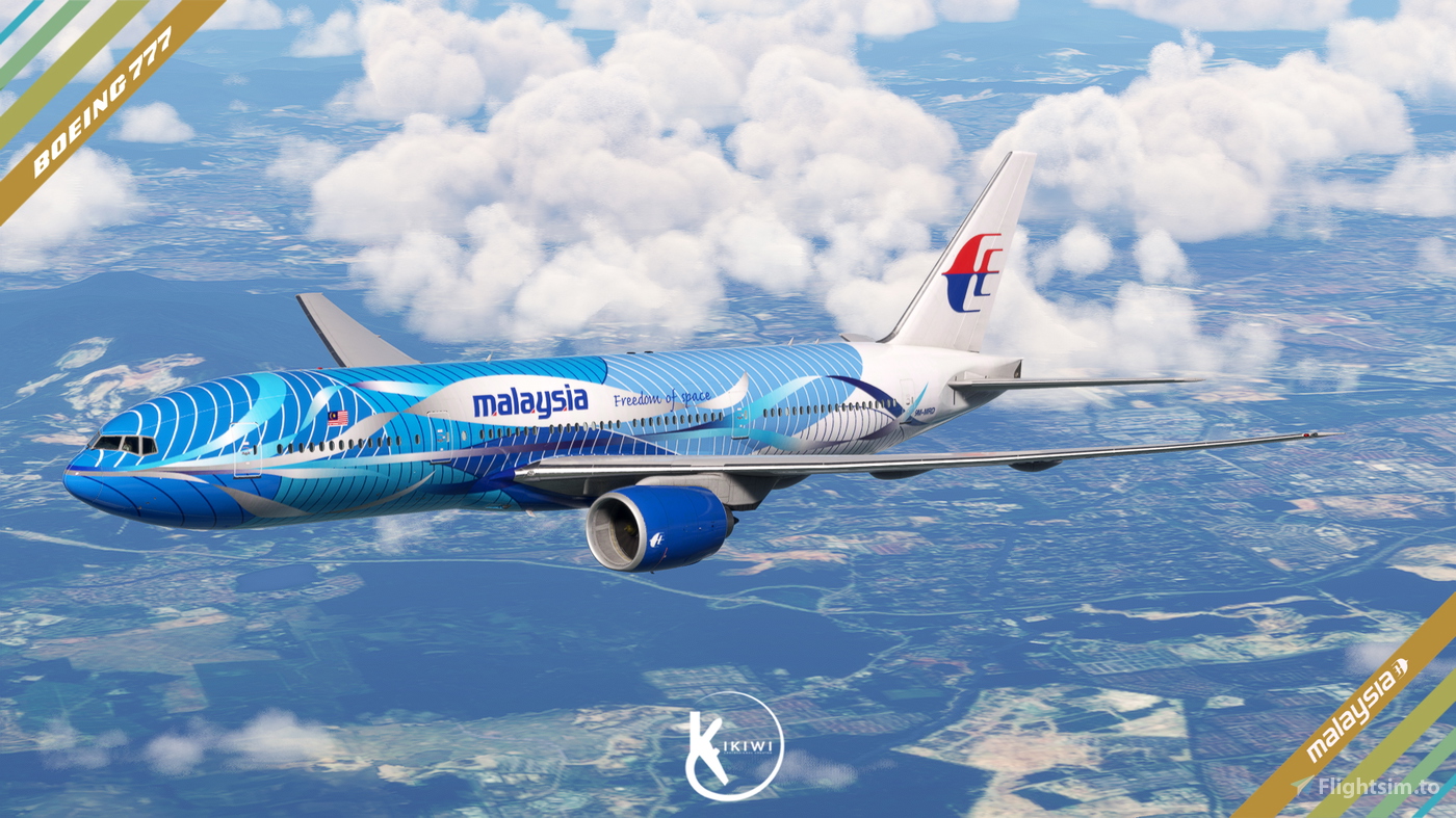 PMDG Boeing 777-200ER Malaysia Airlines Heliconia Livery 9M-MRD 8K for ...