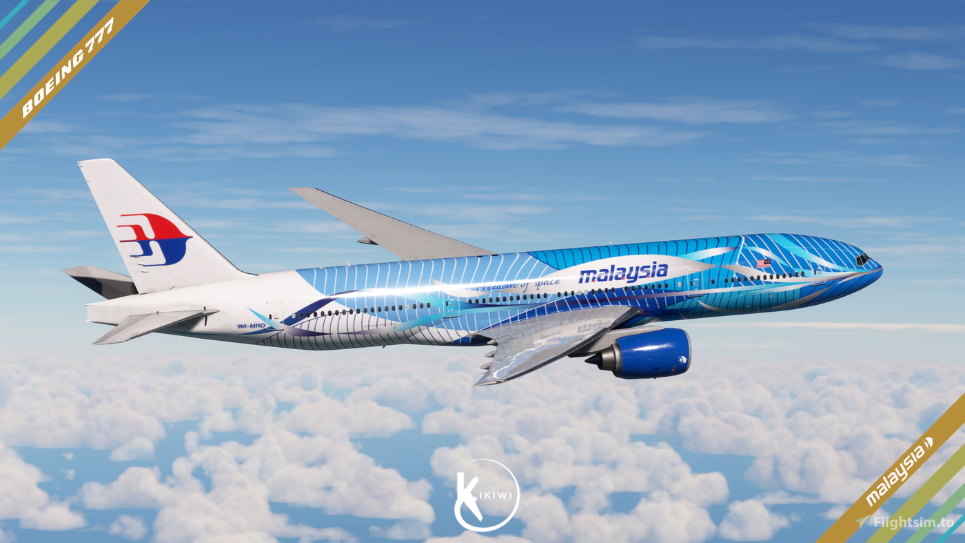 PMDG Boeing 777-200ER Malaysia Airlines Heliconia Livery 9M-MRD 8K for ...