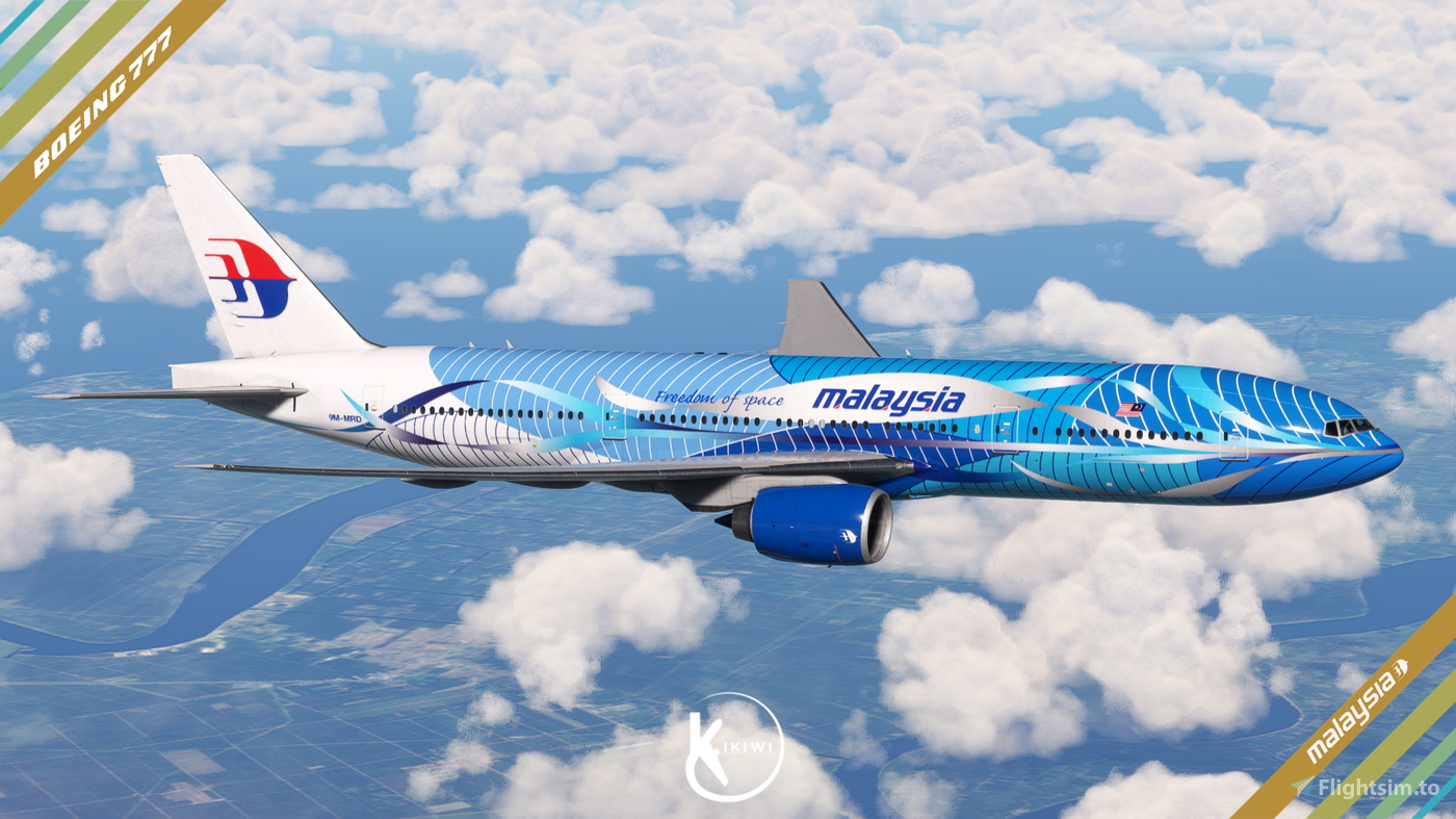 PMDG Boeing 777-200ER Malaysia Airlines Heliconia Livery 9M-MRD 8K for ...