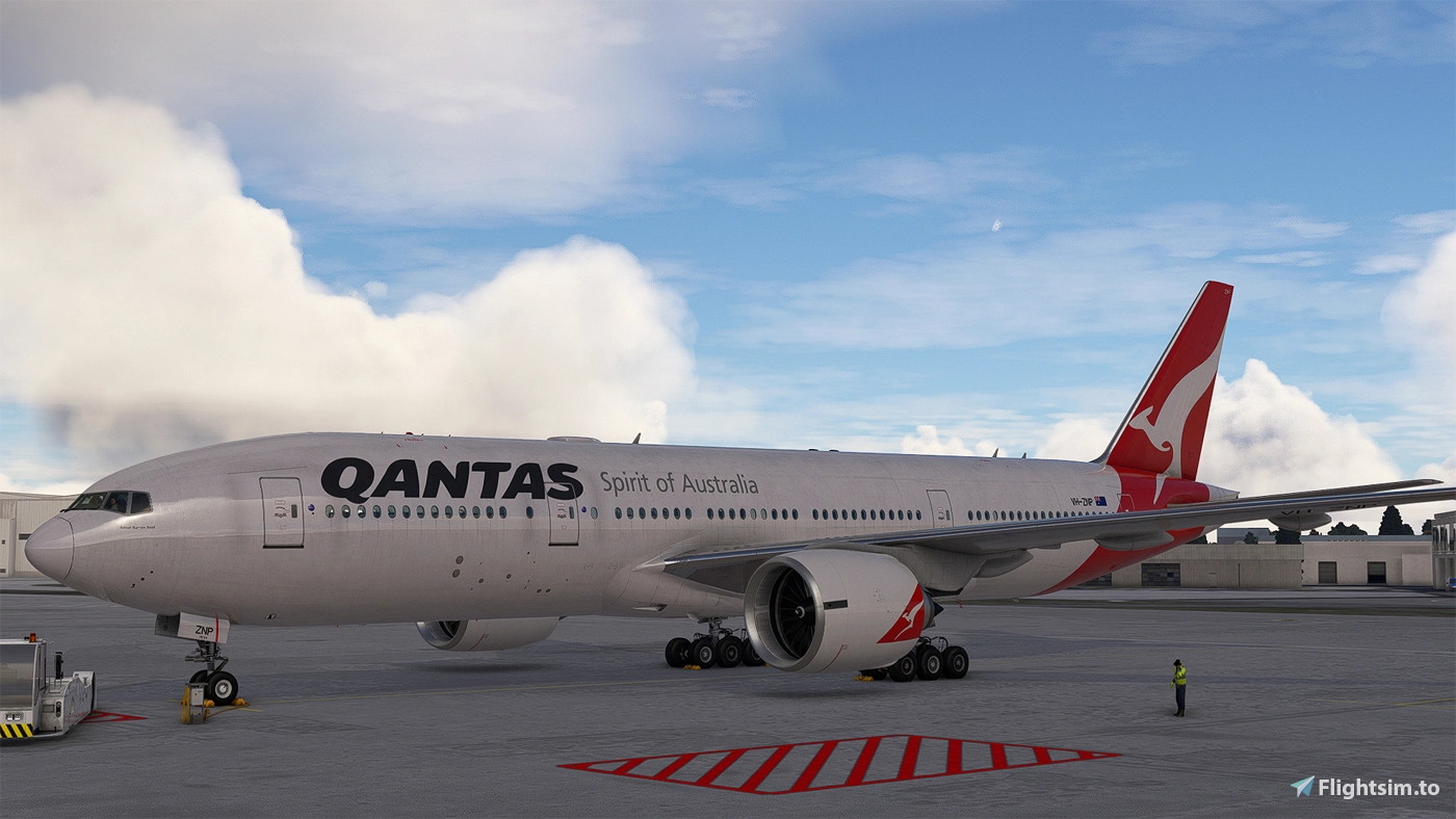 Qantas Airlines & Cabin PMDG B777-200LR for Microsoft Flight Simulator | MSFS