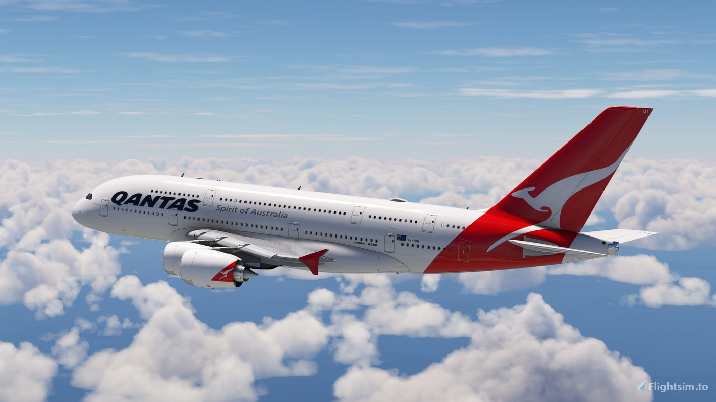 Qantas | FBW Airbus A380 | VH-OQI | 4K for Microsoft Flight Simulator | MSFS