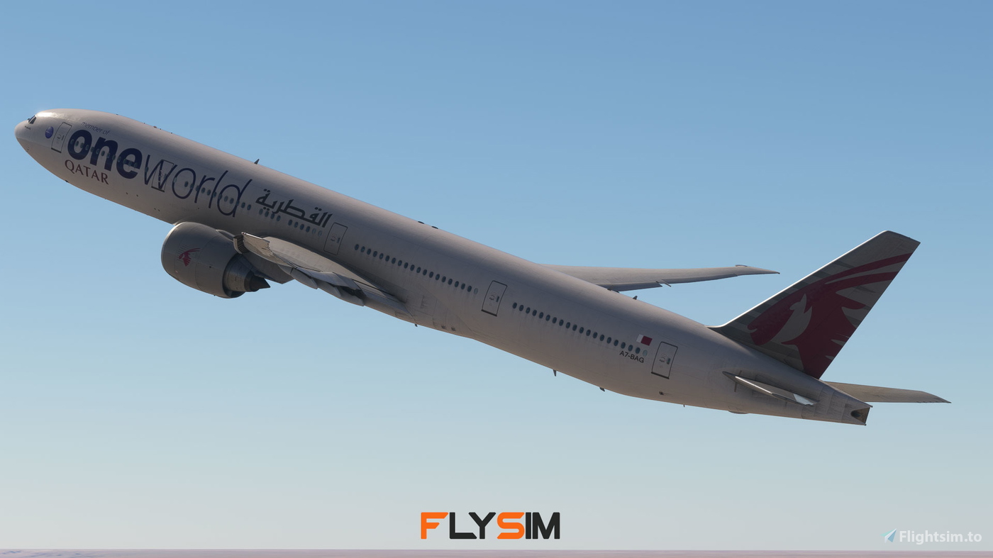 Qatar Airways | Oneworld | A7-BAG | PMDG Boeing 777-300ER für Microsoft Flight Simulator | MSFS