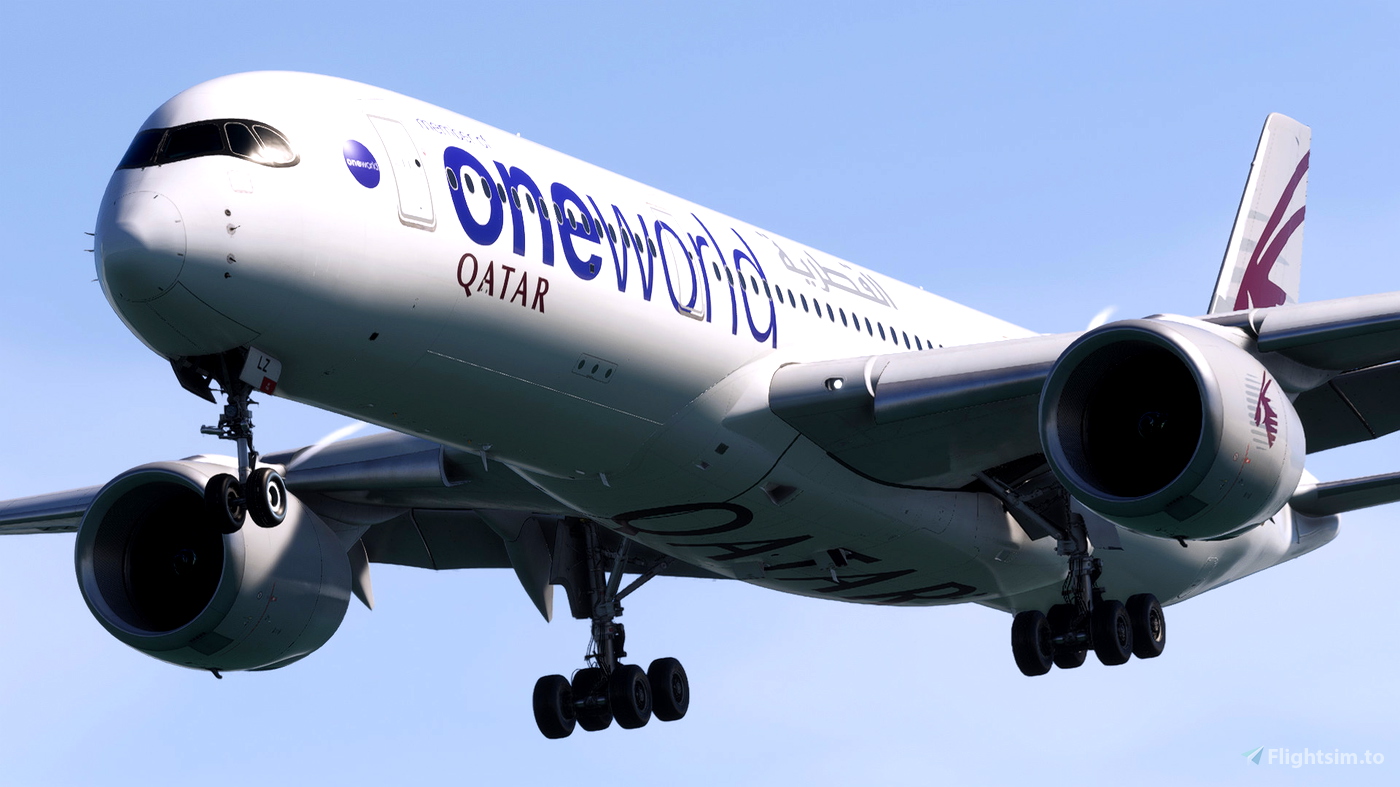 Qatar Airways [A7-ALZ 'Oneworld'] - IniBuilds A350-900 para Microsoft Flight Simulator | Feed