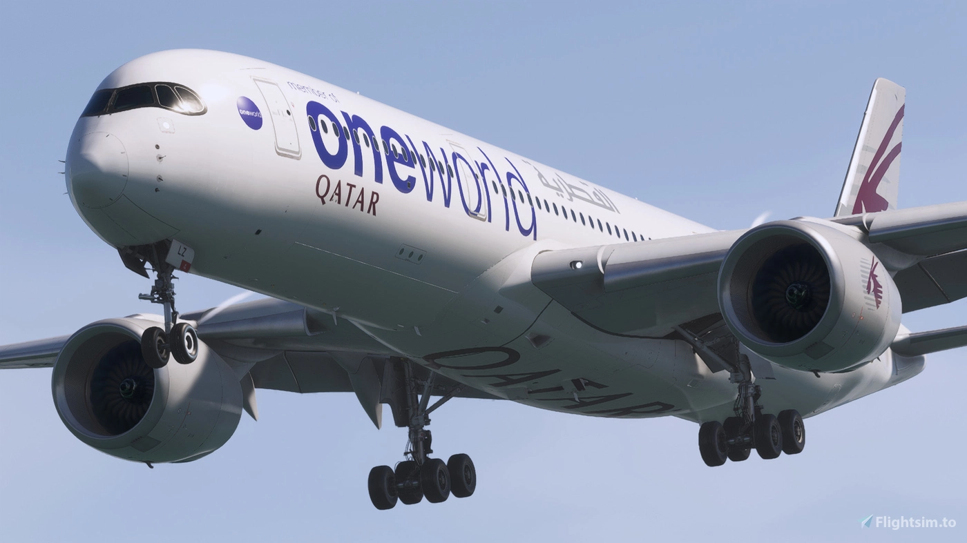 Qatar Airways [A7-ALZ 'Oneworld'] - IniBuilds A350-900 para Microsoft Flight Simulator | MSFS