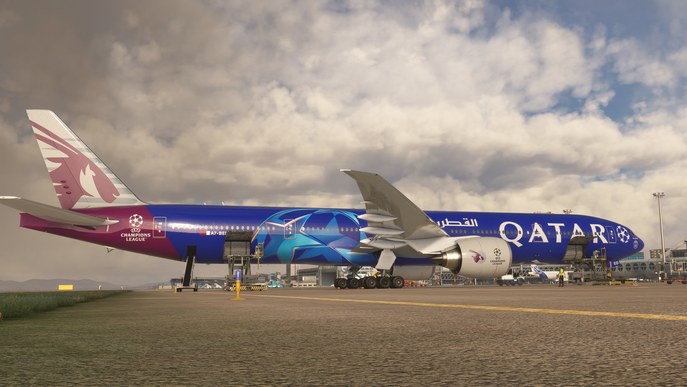 Qatar Airways A7-BED UEFA Champions League[8K] - B777-300ER für ...