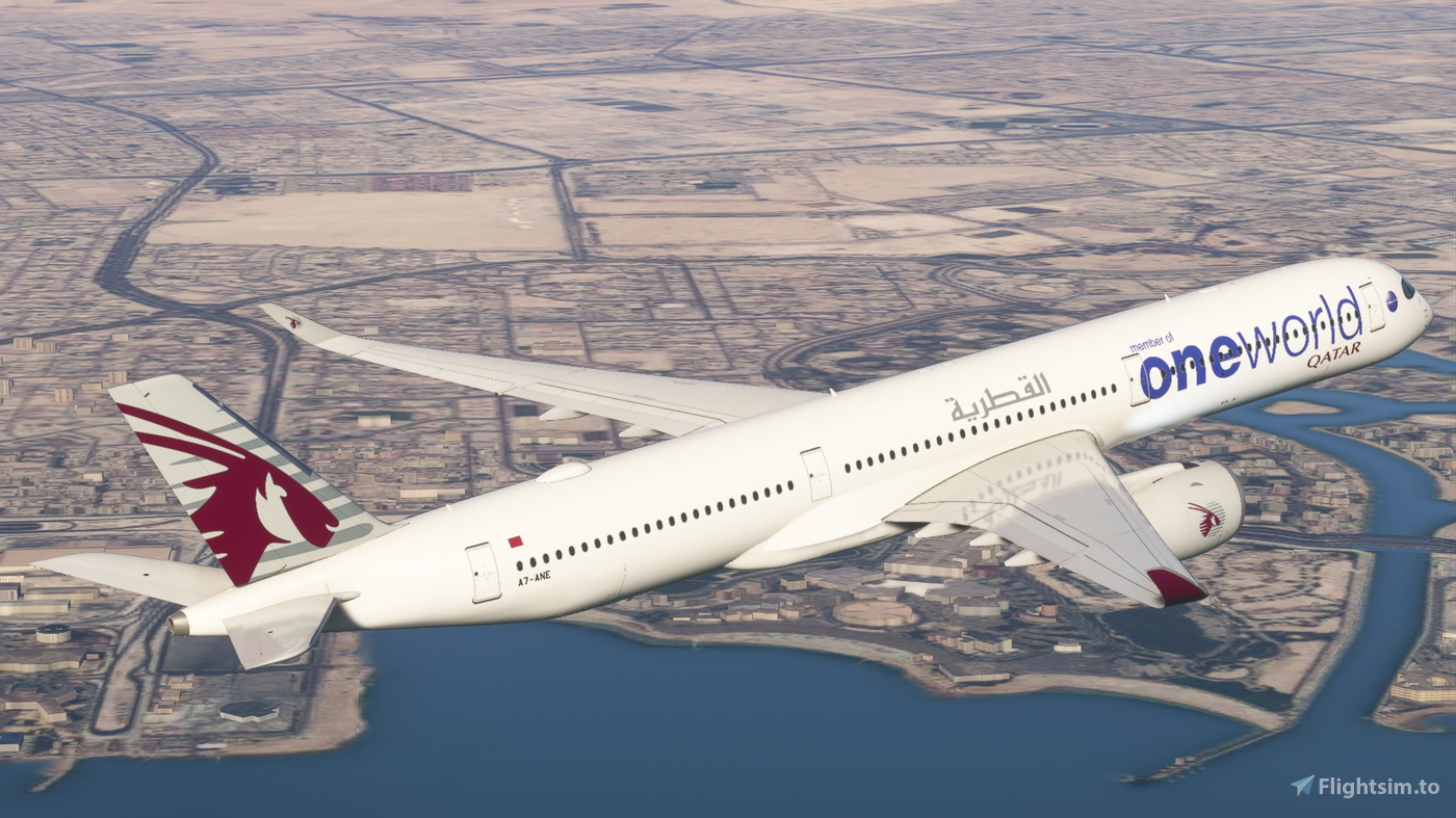 Qatar Airways "oneworld" A7-ANE A350-1000 for Microsoft Flight Simulator | MSFS
