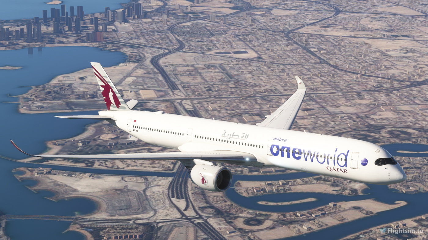 Qatar Airways "oneworld" A7-ANE A350-1000 for Microsoft Flight Simulator | MSFS
