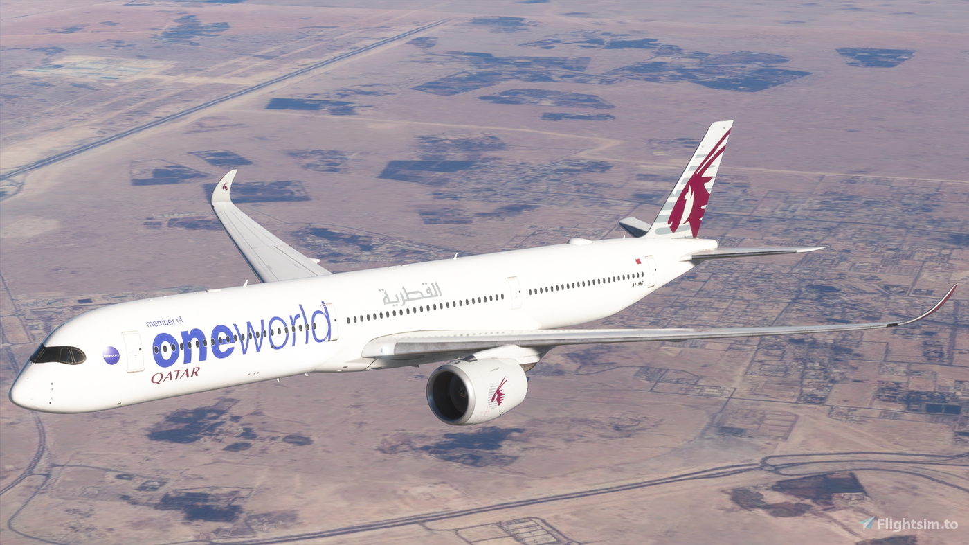 Qatar Airways "oneworld" A7-ANE A350-1000 for Microsoft Flight Simulator | MSFS