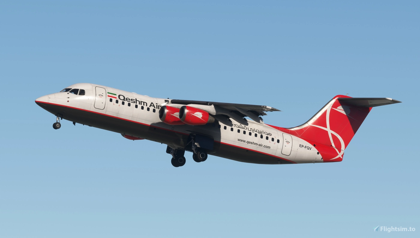Qeshm Air EP-FQV Just Flight Avro RJ 100 - 8K for Microsoft Flight Simulator | MSFS