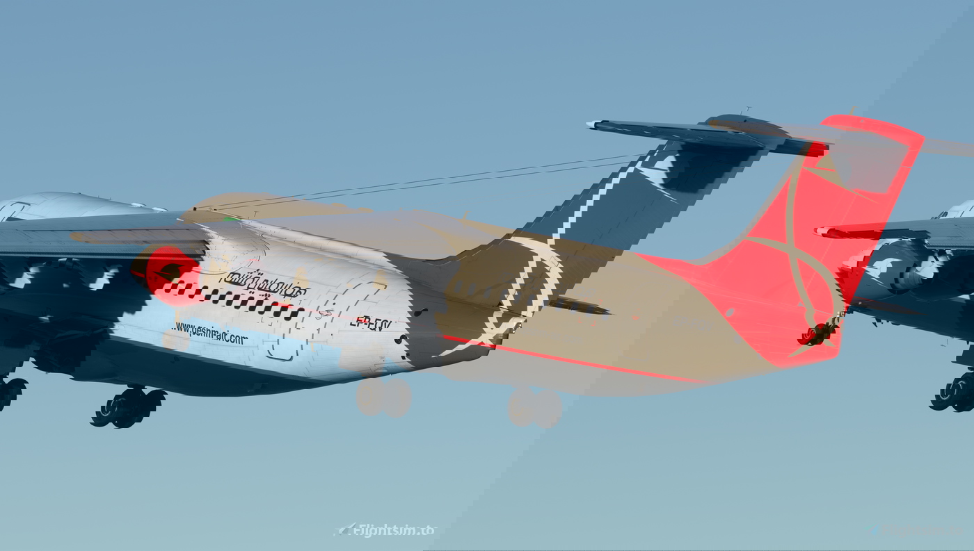 Qeshm Air EP-FQV Just Flight Avro RJ 100 - 8K for Microsoft Flight Simulator | MSFS