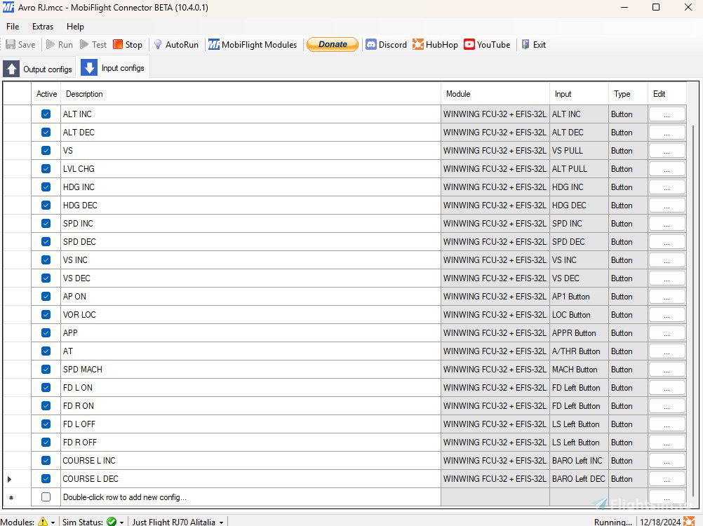 RJ Professional Just Flight | WINWING FCU | MobiFlight Profile for ...