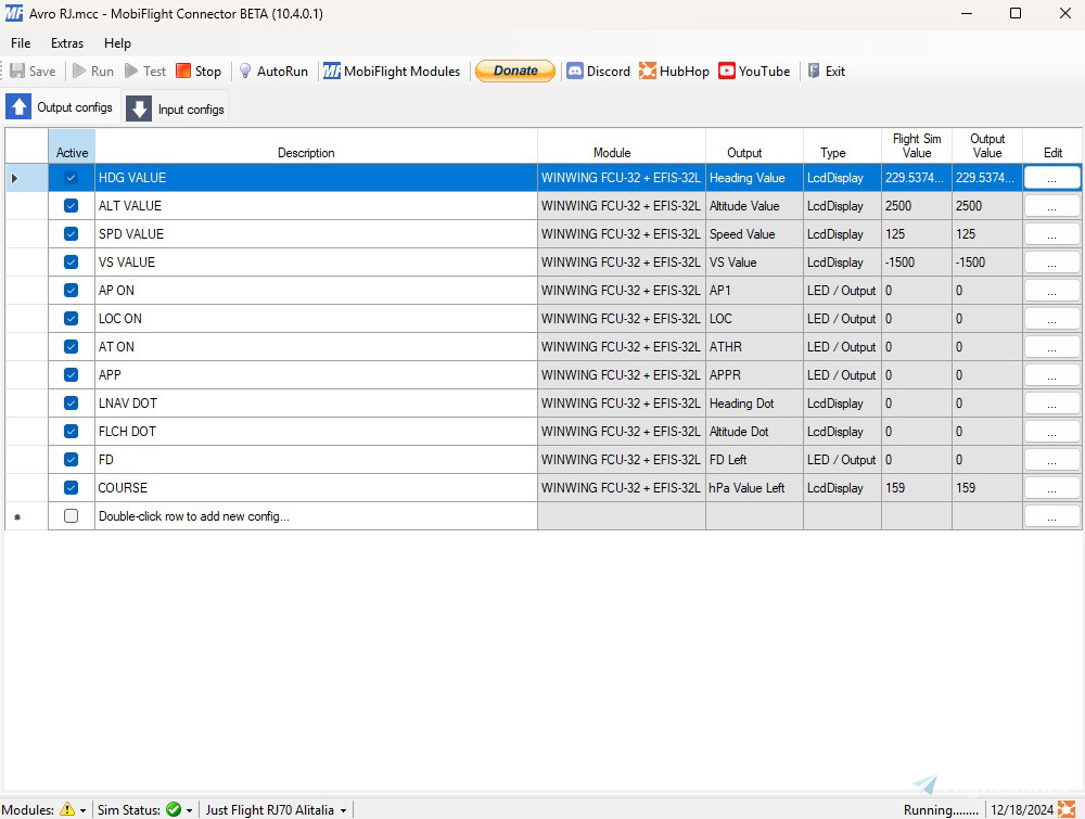 RJ Professional Just Flight | WINWING FCU | MobiFlight Profile for ...