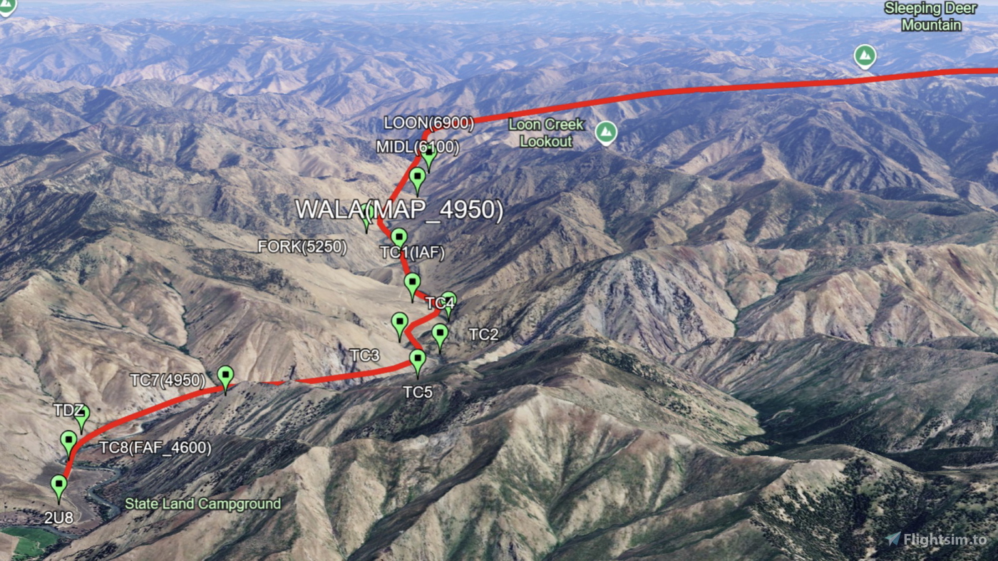 RNAV SIX-PACK Middle Fork Salmon River Idaho with custom approach ...