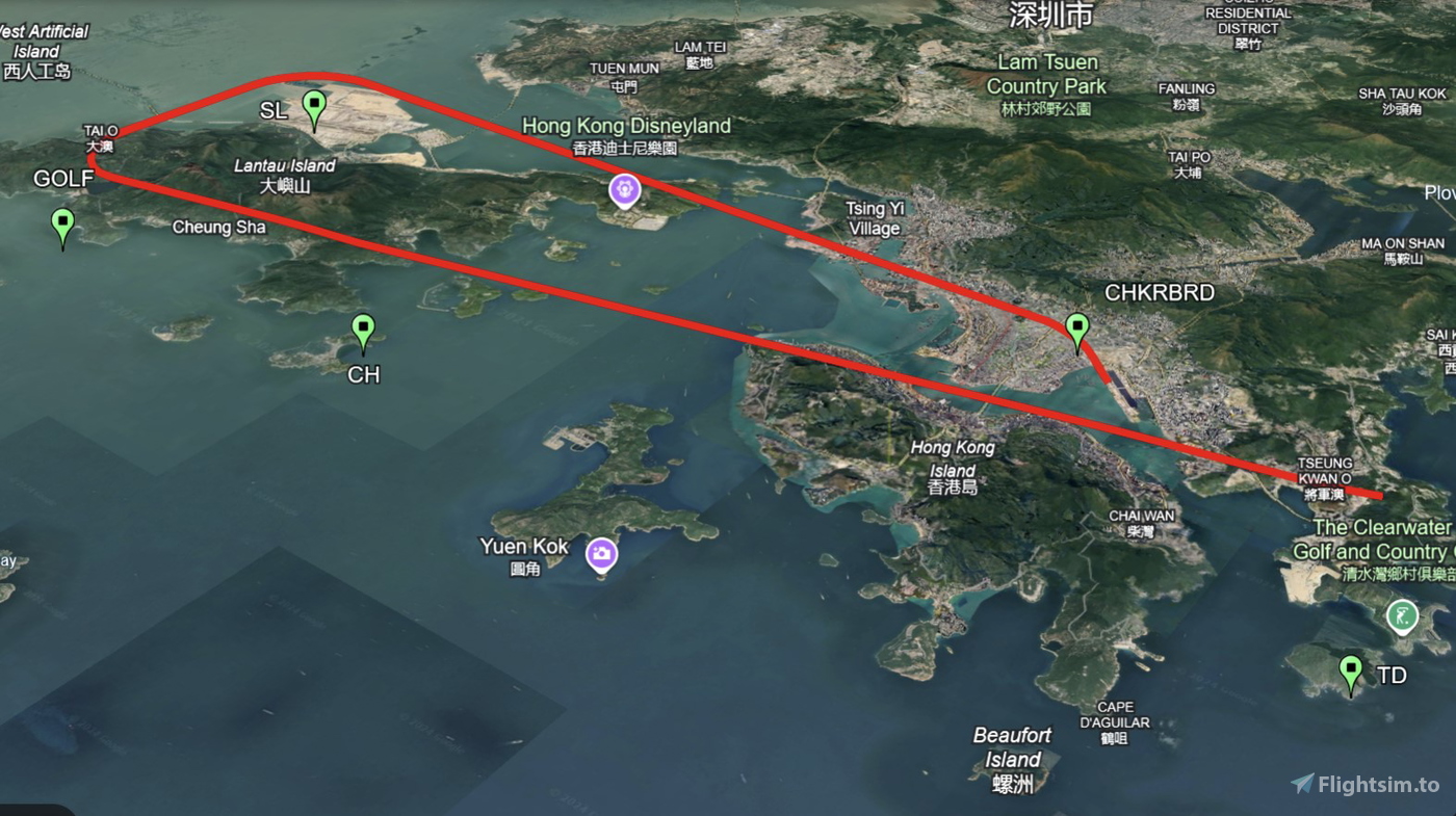 RNAV version "Cheung Chau" approach (w/ PLATE) Rwy 13 VHHX Kai Tak Hong ...