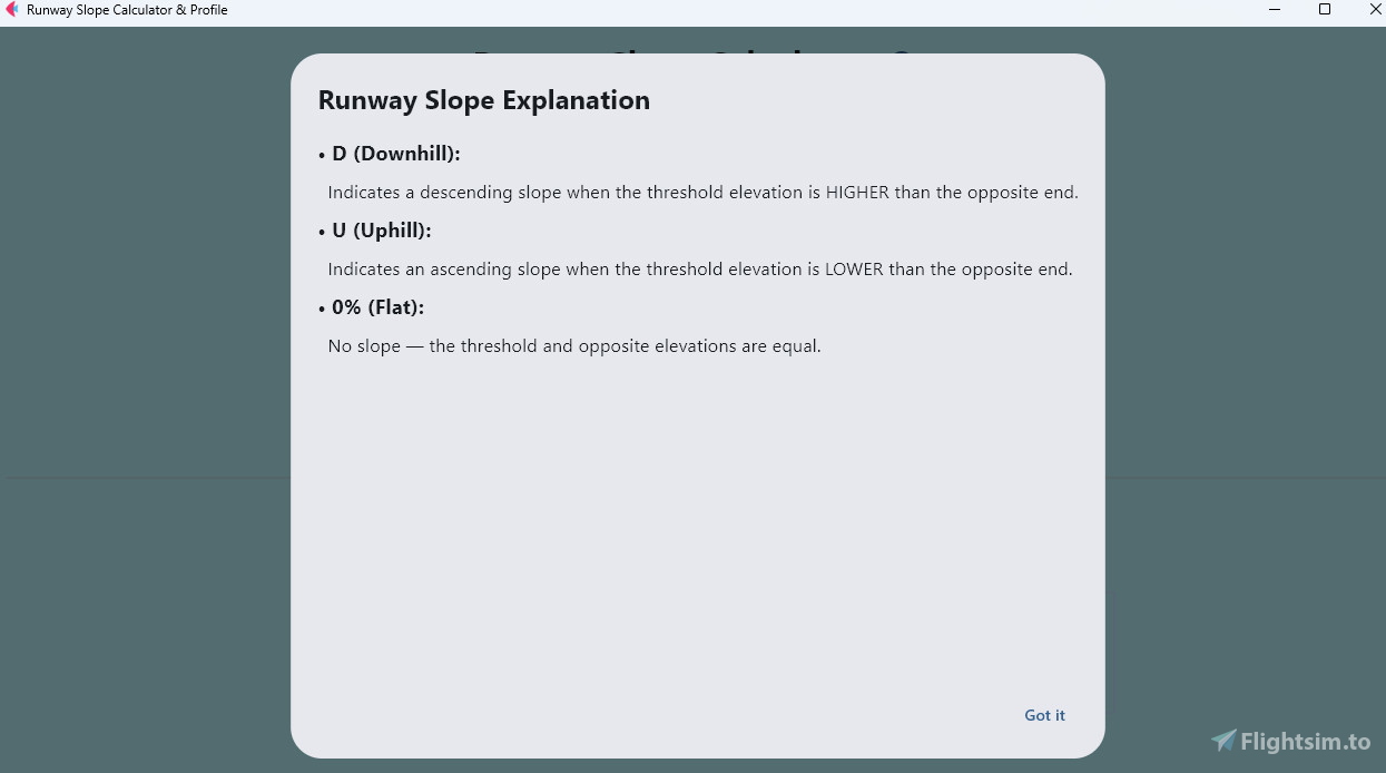 Runway Slope Calculator for Microsoft Flight Simulator | MSFS