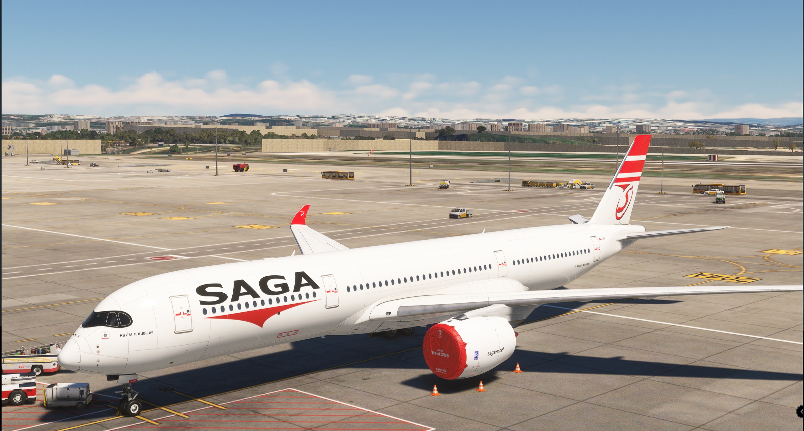 Saga Airlines | iniBuilds A350-900 4K Livery - MSFS Add-on - Flightsim.to