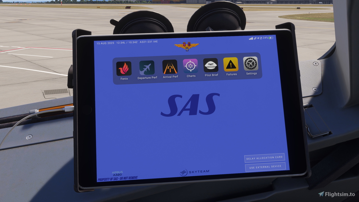 SAS - SK/SAS - EFB background - A320 对于 Microsoft Flight Simulator | MSFS