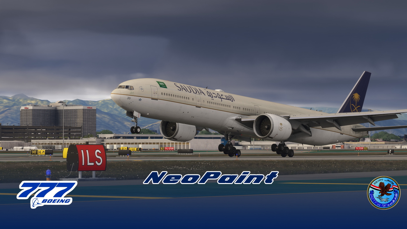 Saudi Airline B77W Mini fleet pack with special livery "75 Years" w ...
